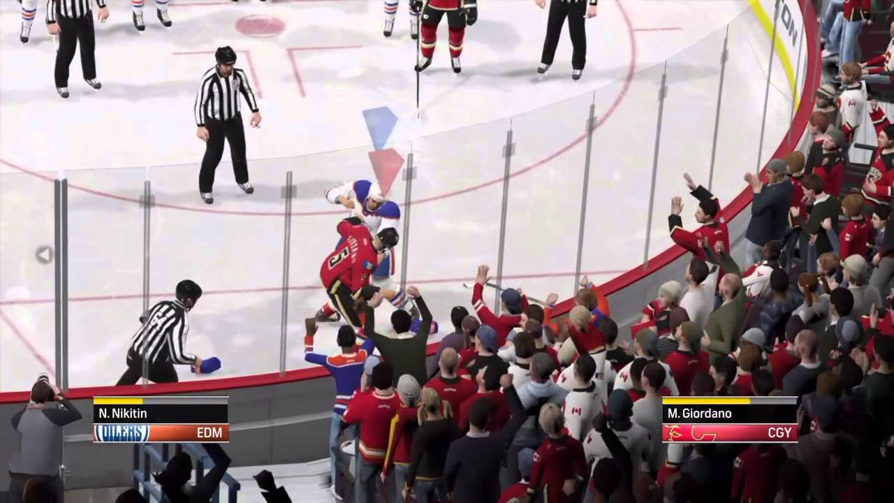 NHL 15 Bloody Battle Of Alberta Fights and Goalie Brawl!!!!! - YouTube