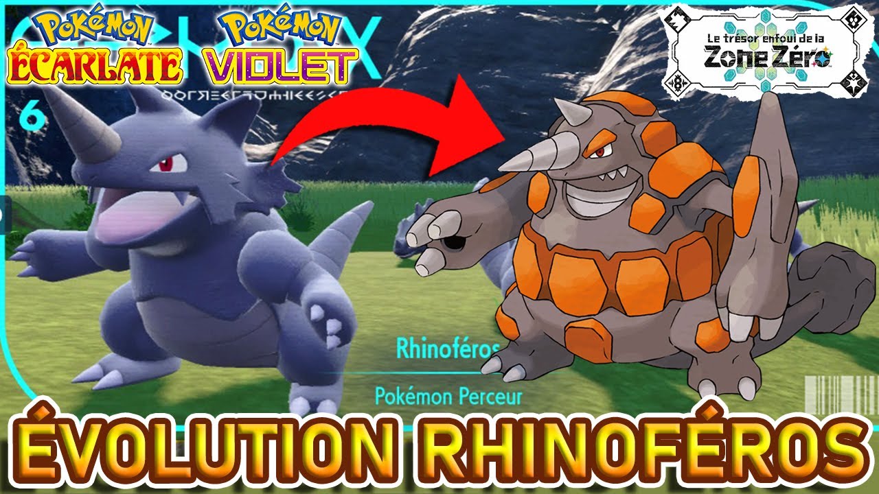 FAIRE ÉVOLUER RHINOFEROS EN RHINASTOC | Pokémon Violet & Écarlate [ DLC ...