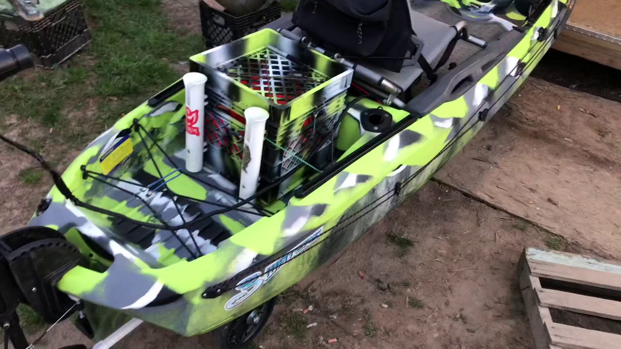 3 waters big fish rear trolling motor with tow cart - YouTube