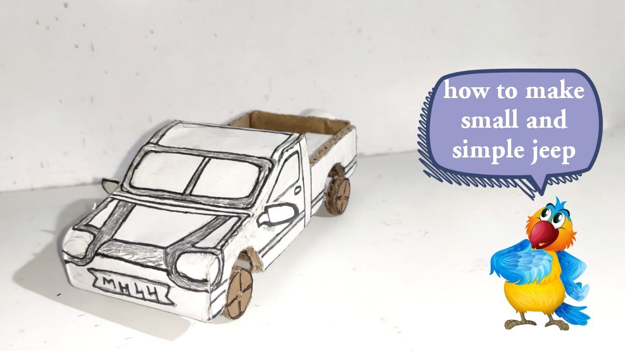 how to make mini jeep from cardboard and paper // simple small jeep ...