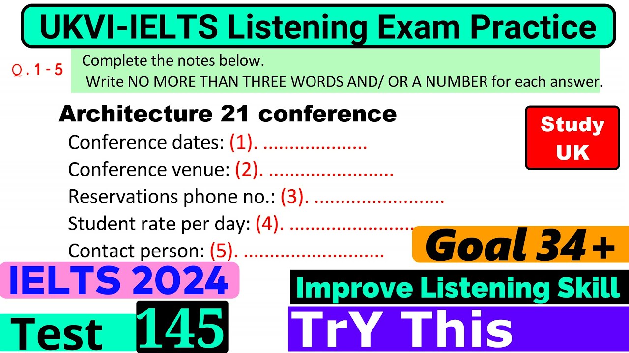 UKVI IELTS Listening Practice Test 2024 With Answers [ Test - 145 ...