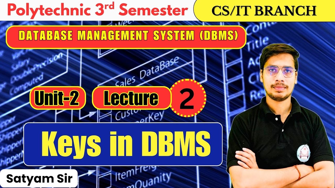 Database Management System | Unit-2| Lec-2| Keys in DBMS | By-Satyam Sir - YouTube