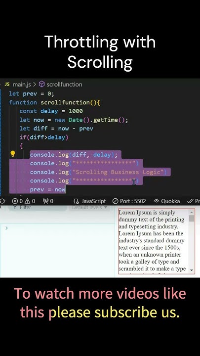 Interview Challenge 134 How To Implement Throttling With Scrolling In Js Javascript Youtube
