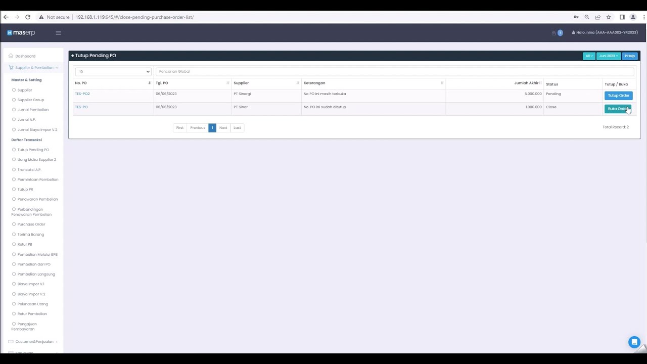 Tutorial Tutup Pending Purchase Order(PO) / Close PO pada Program ...