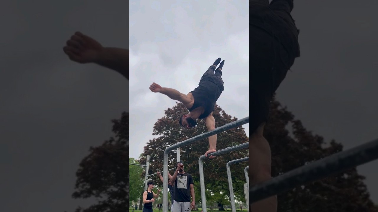 One Arm Handstand On High Bars - YouTube