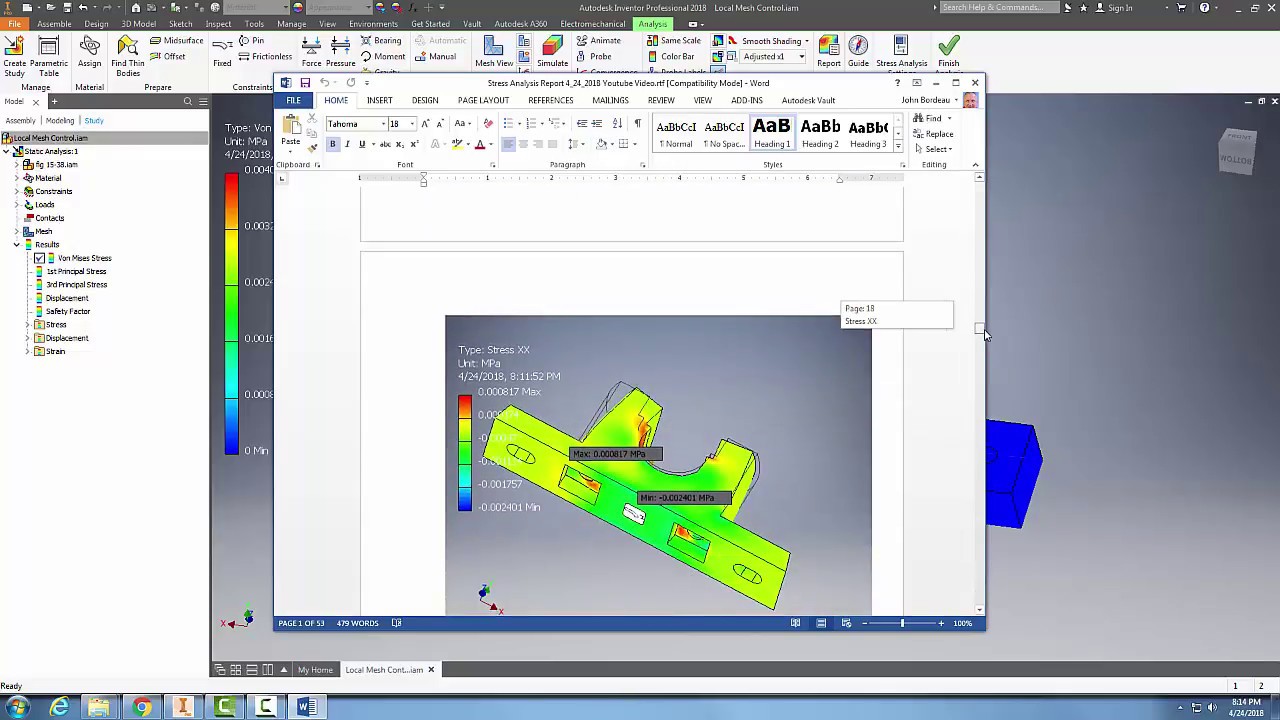 15-22 Generating a Stress Analysis Report - YouTube
