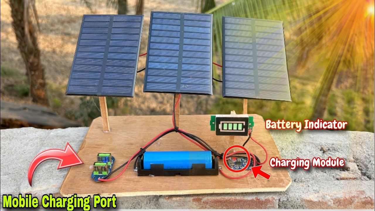 DIY Solar Power Battery Charging Station for Battery & Phones | Solar ...