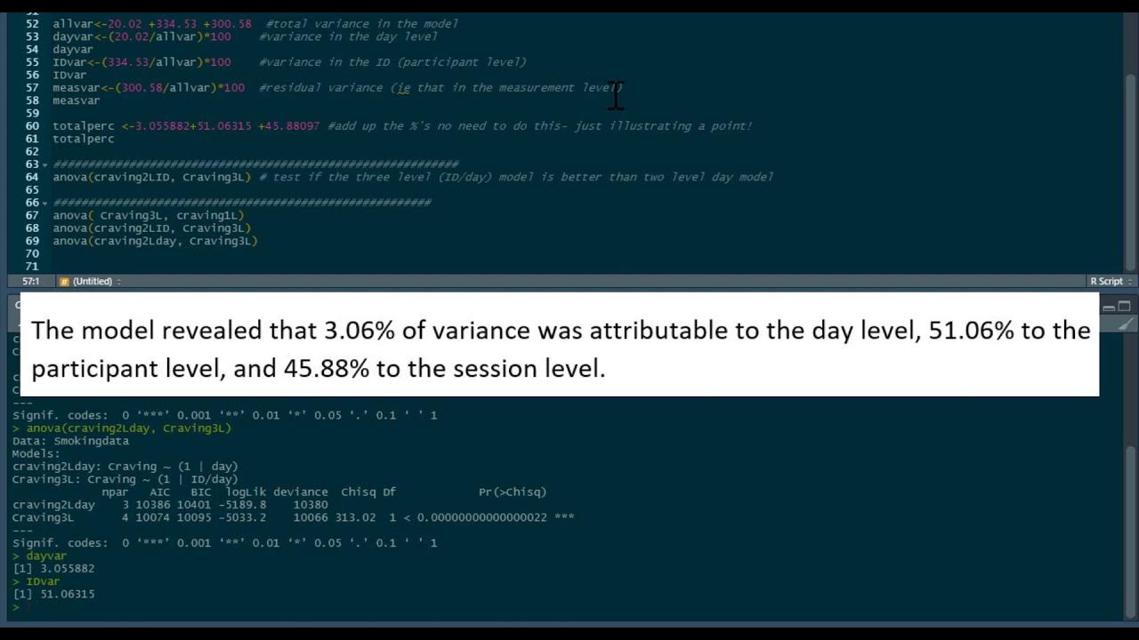 R Tutorial Multilevel Models Part 1 Variance Components In Random Intercept Models Youtube