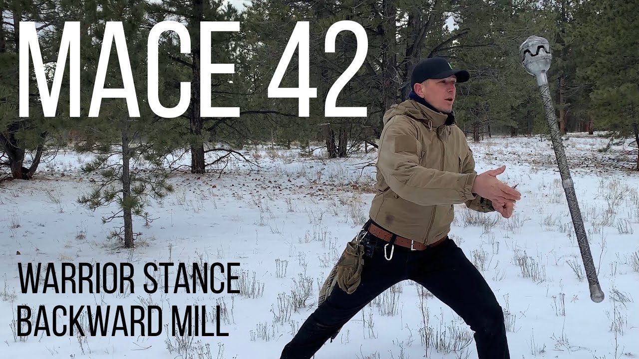 Mace 42 - Warrior stance backward mill - martial arts core movement ...