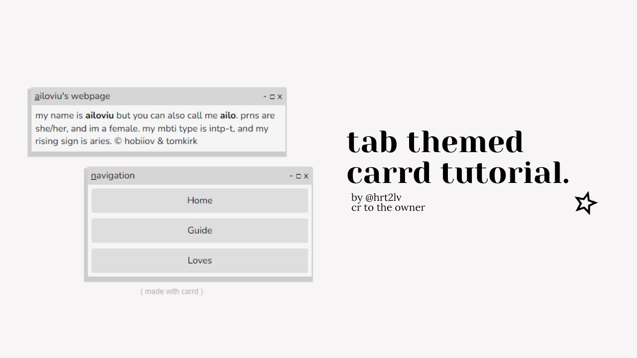 tab themed carrd tutorial! cr; hobiiov & tomkirk - YouTube