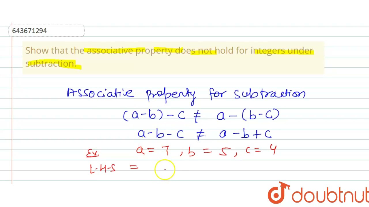 Why Is Subtraction Not Associative