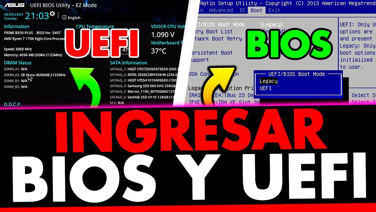 Como Entrar A La BIOS o UEFI De Cualquier PC Laptop Sin Teclas - YouTube