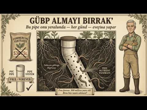 Bahçeme 2 dolarlık bir boru yerleştirdim — her gün ücretsiz gübre üretiyor ve i...