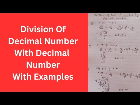 Division Of Decimal Number By Decimal Number| With Examples ...
