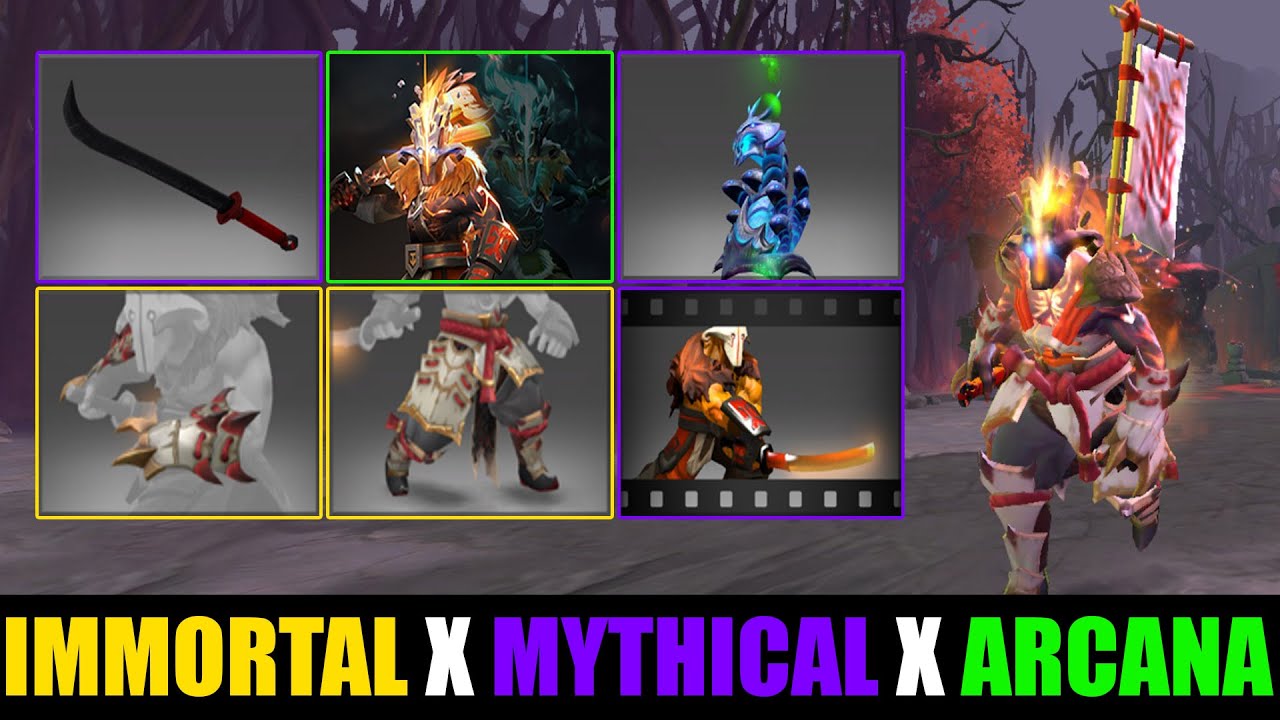 Juggernaut Random Mix Set - New Immortal X Mythical X Arcana | Dota 2 ...