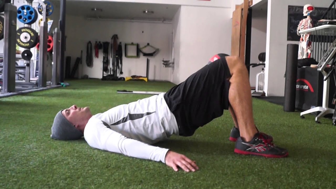 Isometric Glute Bridge with Ball Between Knees - YouTube