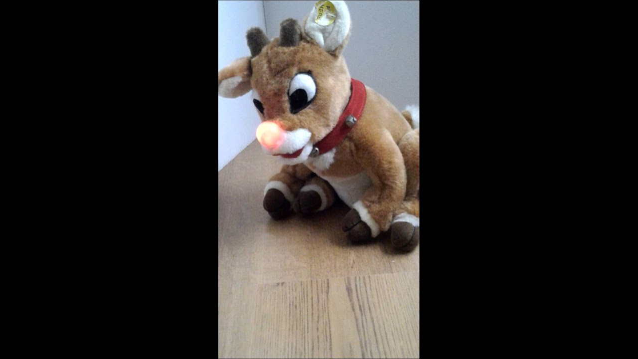Gemmy Animatronic Rudolph the Red Nosed Reindeer Christmas Plush - YouTube