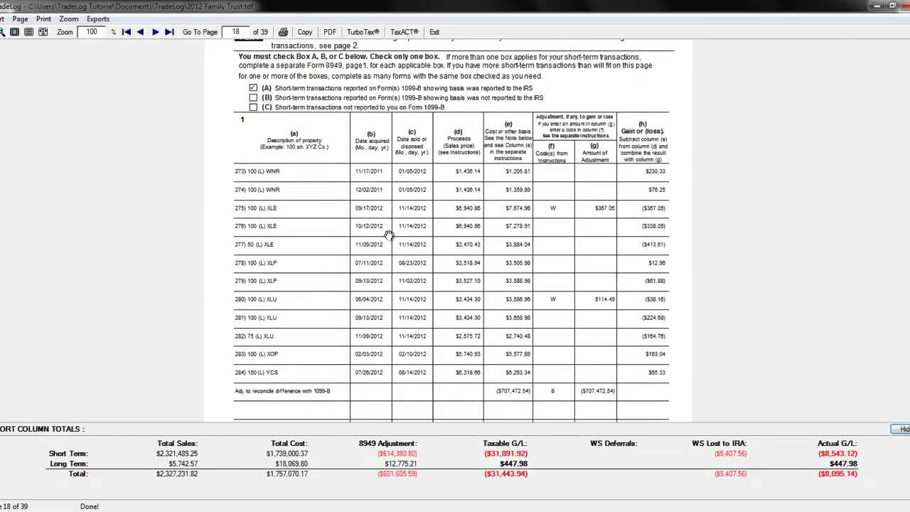TradeLog: Generating Tax Reporting - YouTube