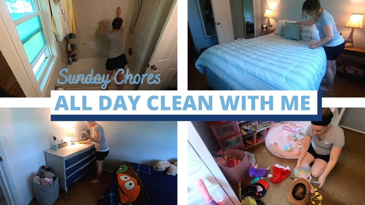 ALL DAY CLEAN WITH ME - Sunday Chores Edition | Cleaning Motivation ...