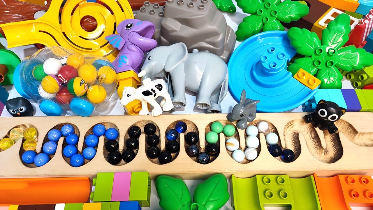 Satisfying Building Block coaster Marble Run ASMR twist Funnel ...