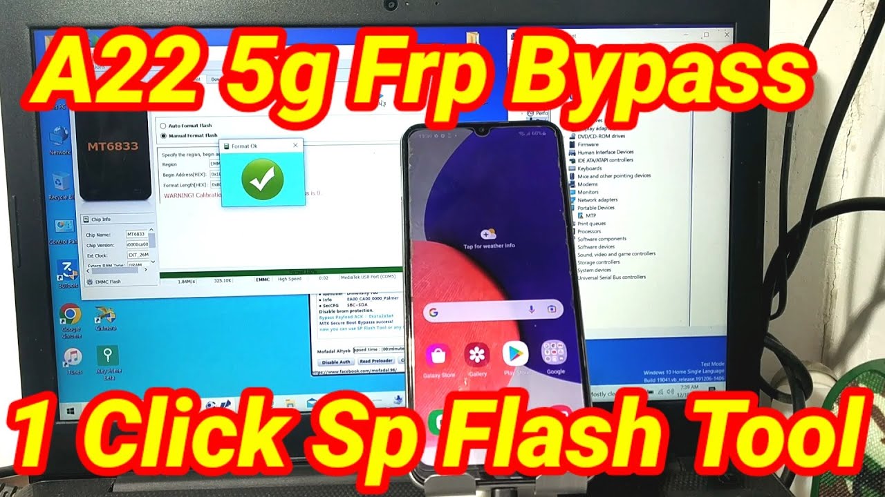 A22 5G Frp Bypass Easy Method 1 Click ️| A226B Frp Rest Sp Flash Tool ...