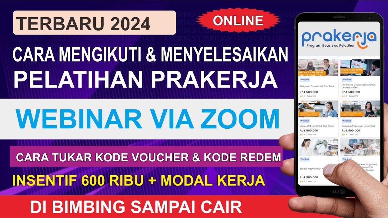 CARA MENGIKUTI DAN MENYELESAIKAN PELATIHAN PRAKERJA 2024 KELAS WEBINAR VIA ZOOM - YouTube