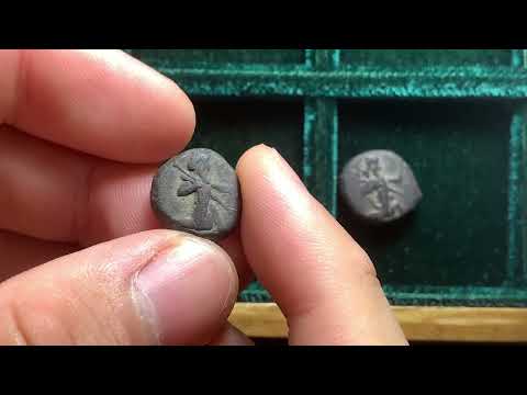 Ancient silver siglos coins of the Achaemenid Persian empire