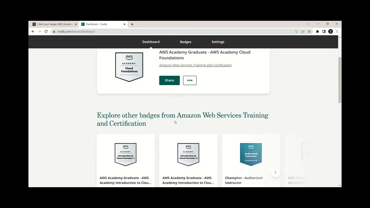 Claim your badge Certificate via Credly AWS Academy Cloud Foundations ...