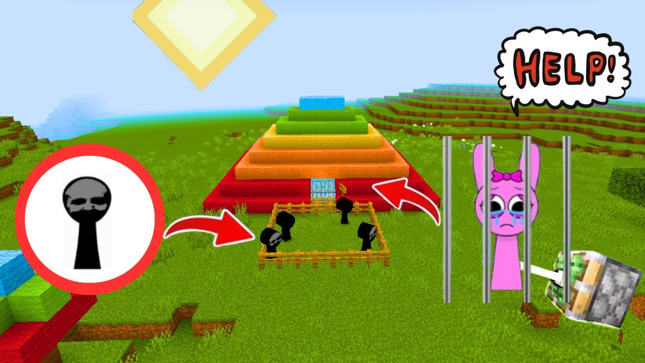 RESQUING PINKY FROM CRAZY RAINBOW PYRAMID 😱😱 | Sprunki Incredibox ...