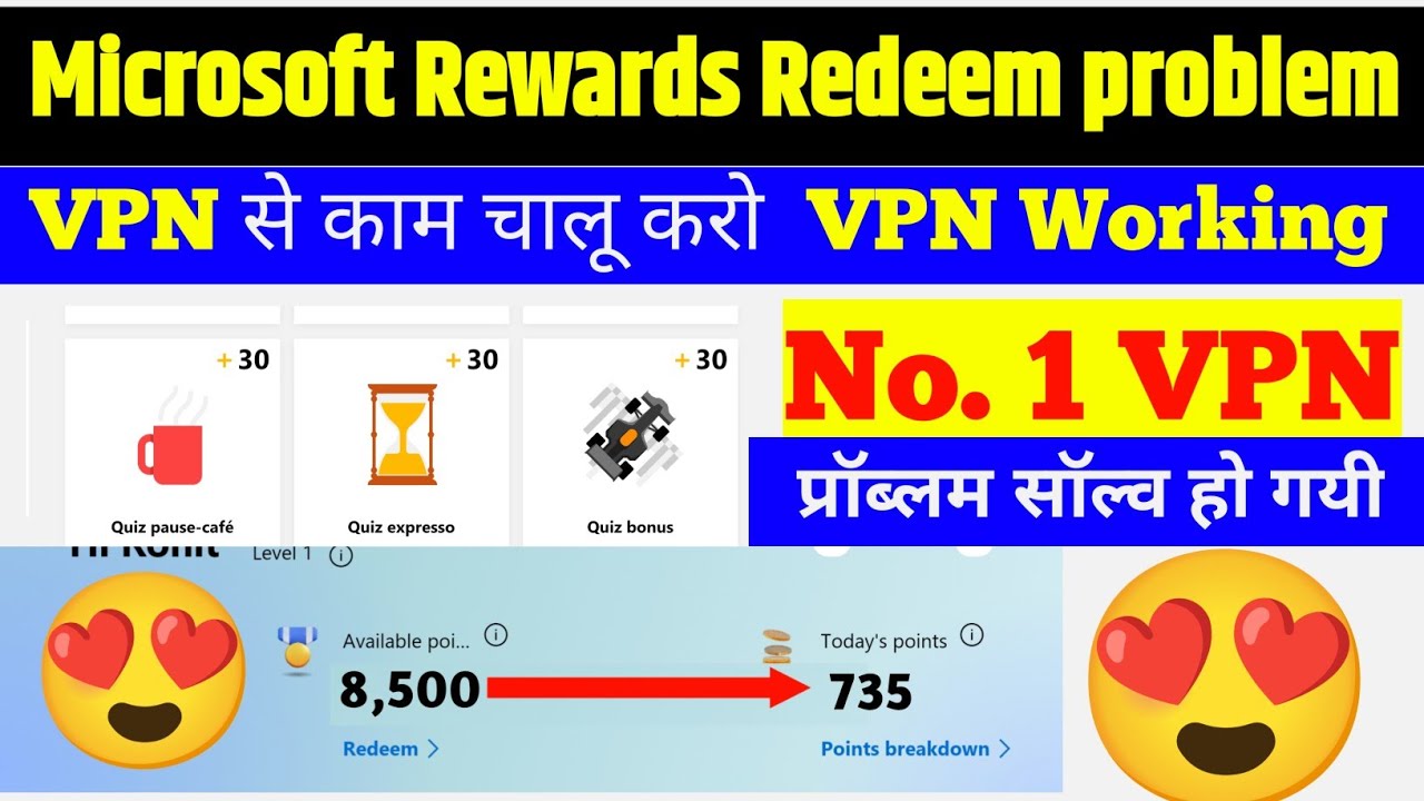 microsoft rewards vpn not working || Microsoft rewards unlimited points ...