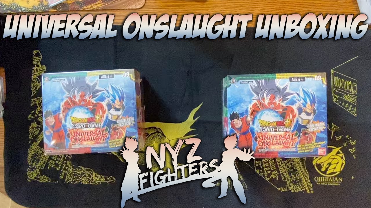 2 Boxes Set 9 UNIVERSAL ONSLAUGHT Unboxing DRAGON BALL SUPER CARD GAME ...
