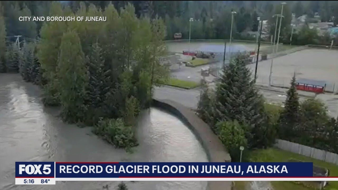 Record glacier flooding leads to evacuations in Juneau, Alaska - YouTube