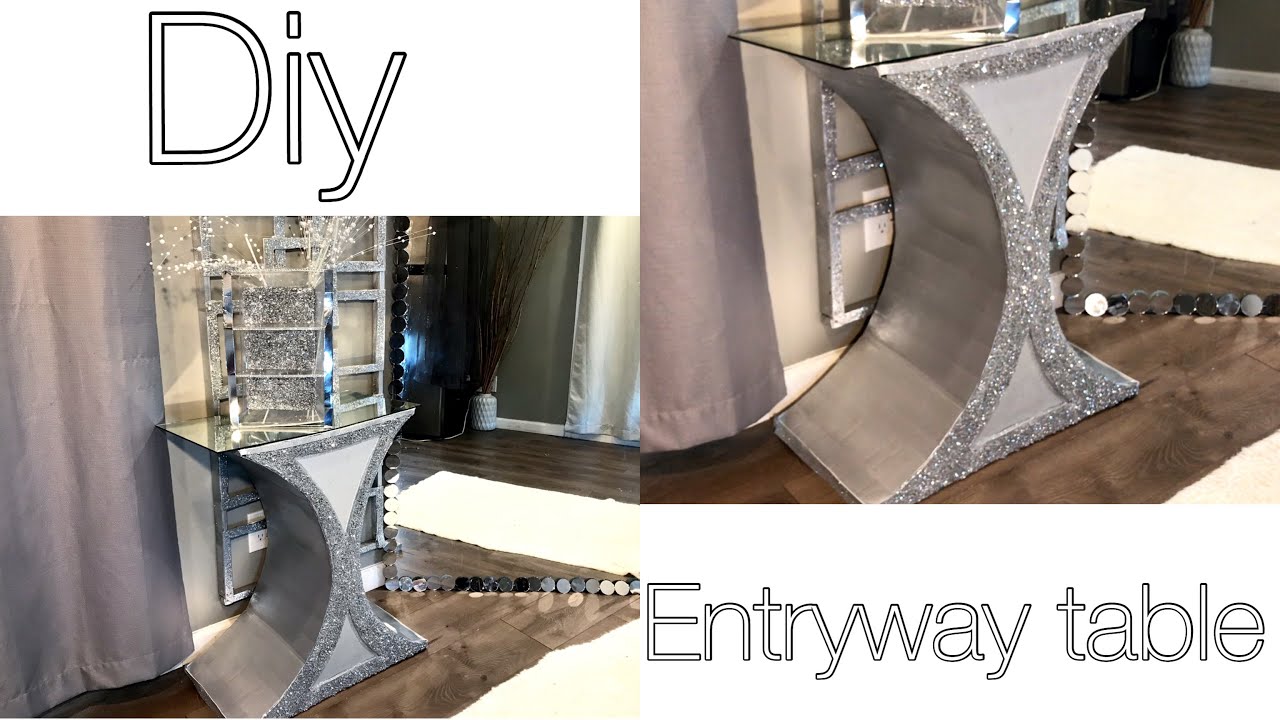 DIY ENTRYWAY TABLE! USING HULA HOOPS AND CARDBOARD - YouTube