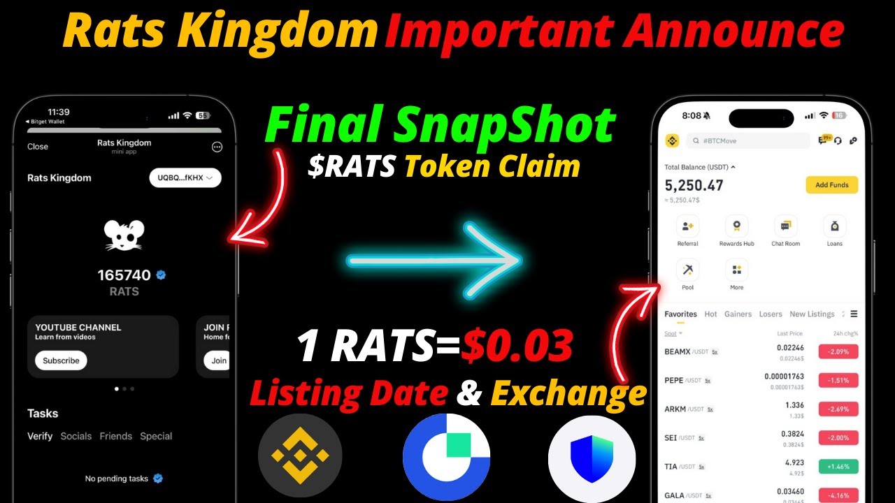 Rats Kingdom Important Announce | Final SnapShot is Done | RATS Price ...
