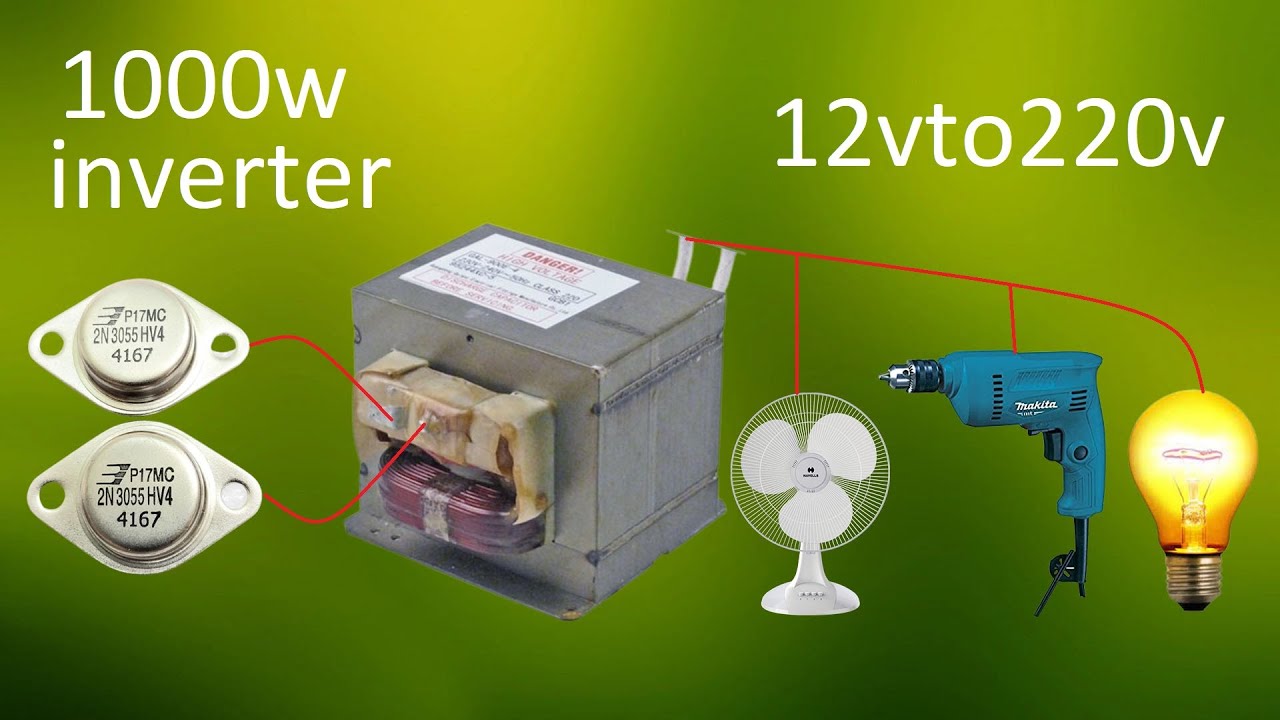 how to make a simple 1000watt peak inverter 12v to 220v [homemade ...