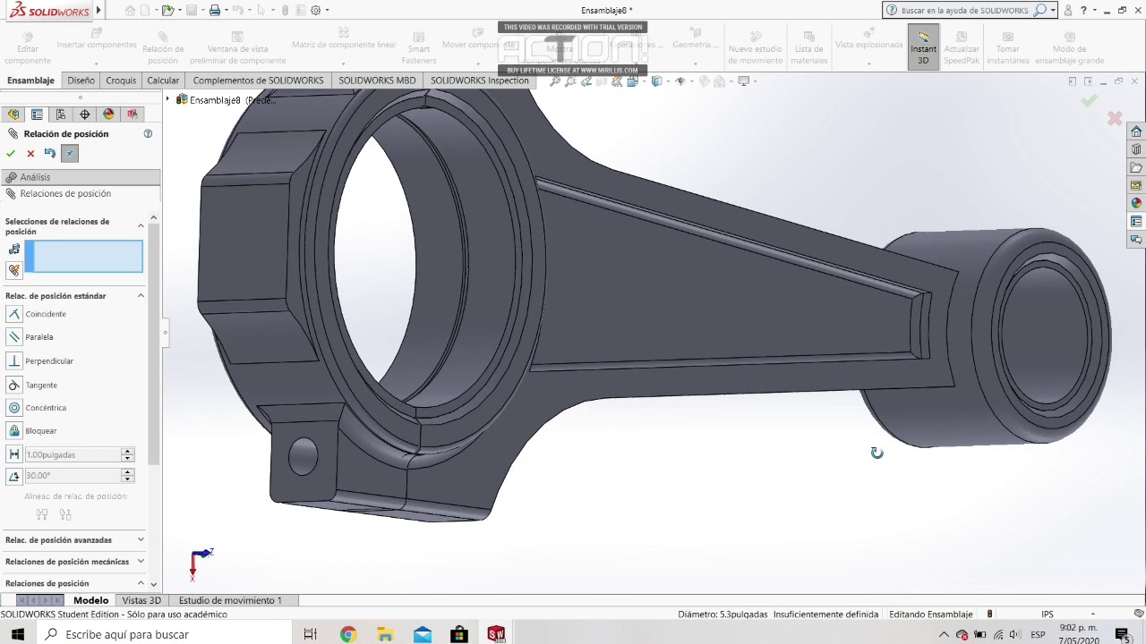 ENSAMBLE PISTON ,BIELA SOLIDWORKS - YouTube