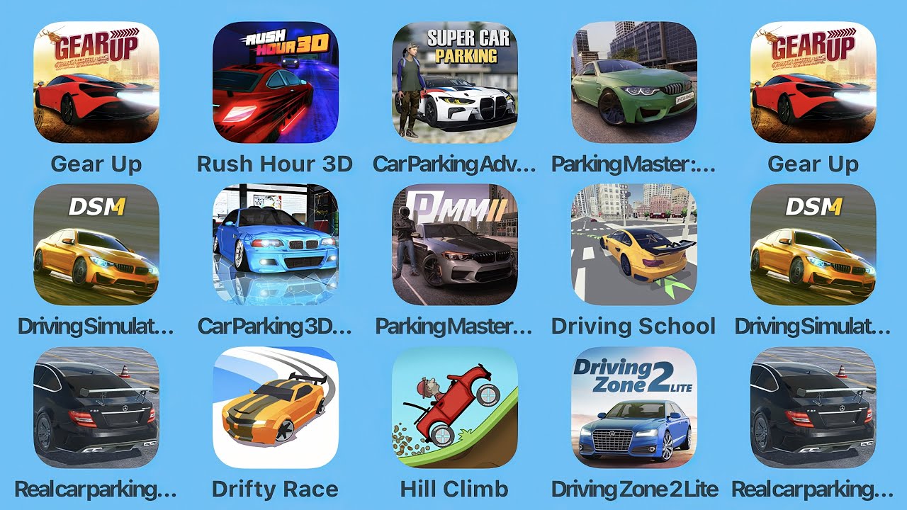 Gear Up, Rush Hour 3D, Car Parking Adventure, Parking Master, Driving ...
