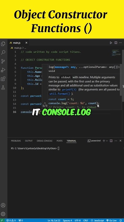 Javascript Object Constructor Functions Explanation Coding Viral Programming Javascript