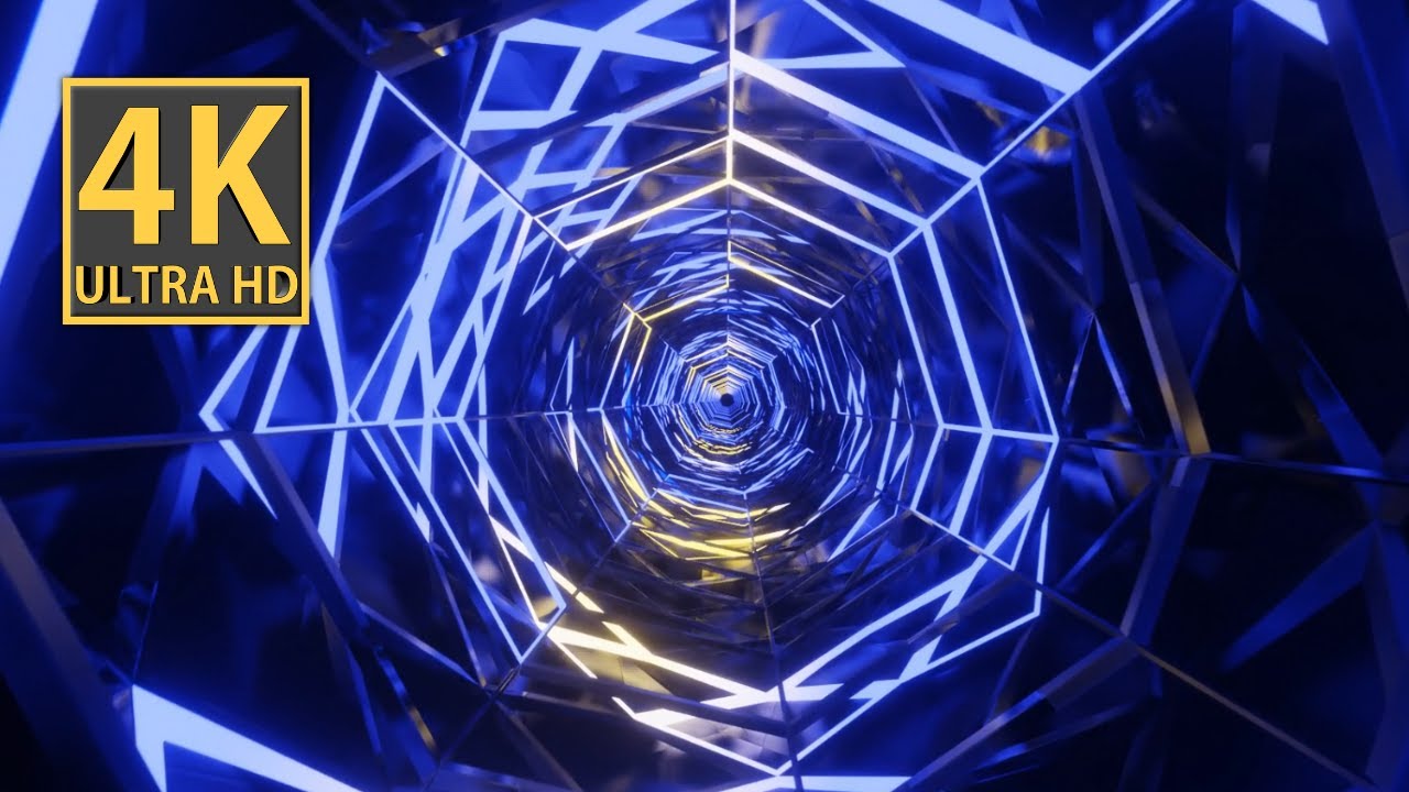 Futuristic SCI-FI VJ LOOP NEON Blue Yellow Led Lights Visual Party Background Video 4k Wallpaper ...