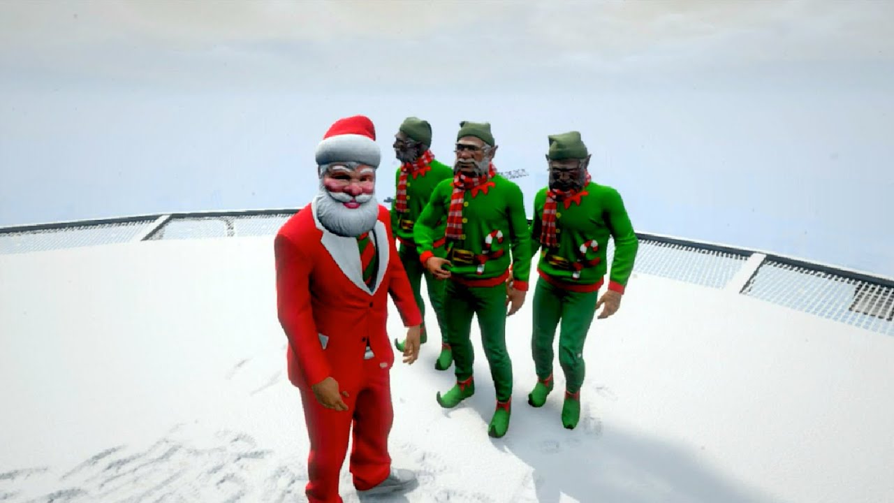 GTA 5 Snow Ball Fight with Santa's Elves - Last Gen - HAPPY NEW YEAR ...