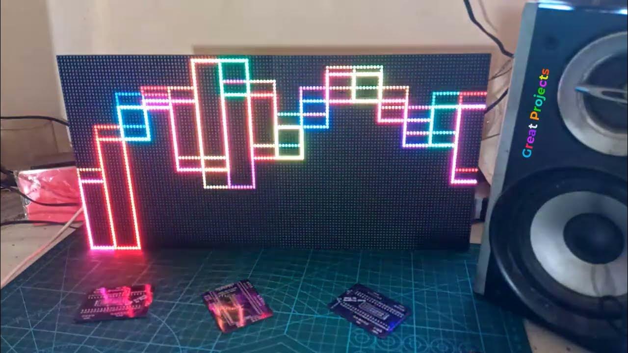 Spectrum Music Visualizer P3 Matrix 128x64 And Esp32 16 Mode - YouTube