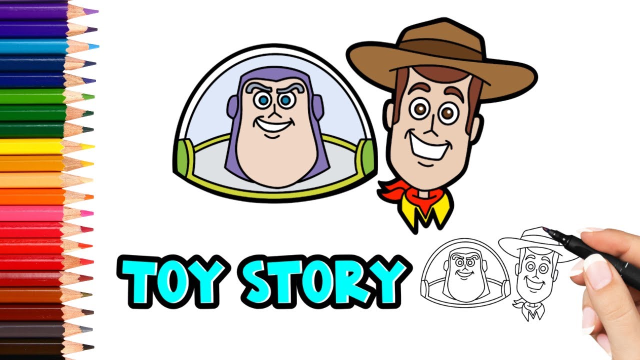 How to draw this fabulous picture of Woody & Buzz from Toy Story Pixar ...