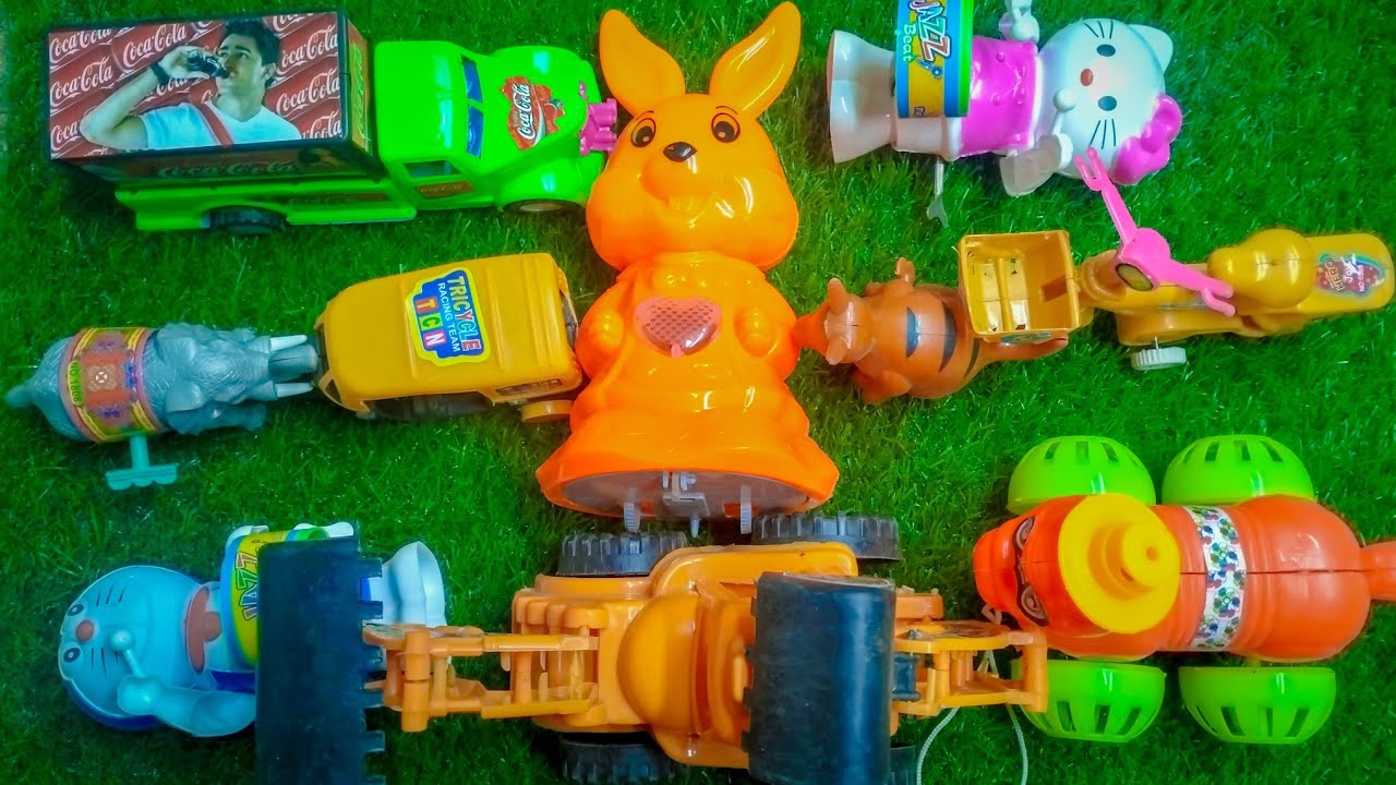 gadi bala cartoon।। toy helicopter ka video।। tractor jcb horse doll ...