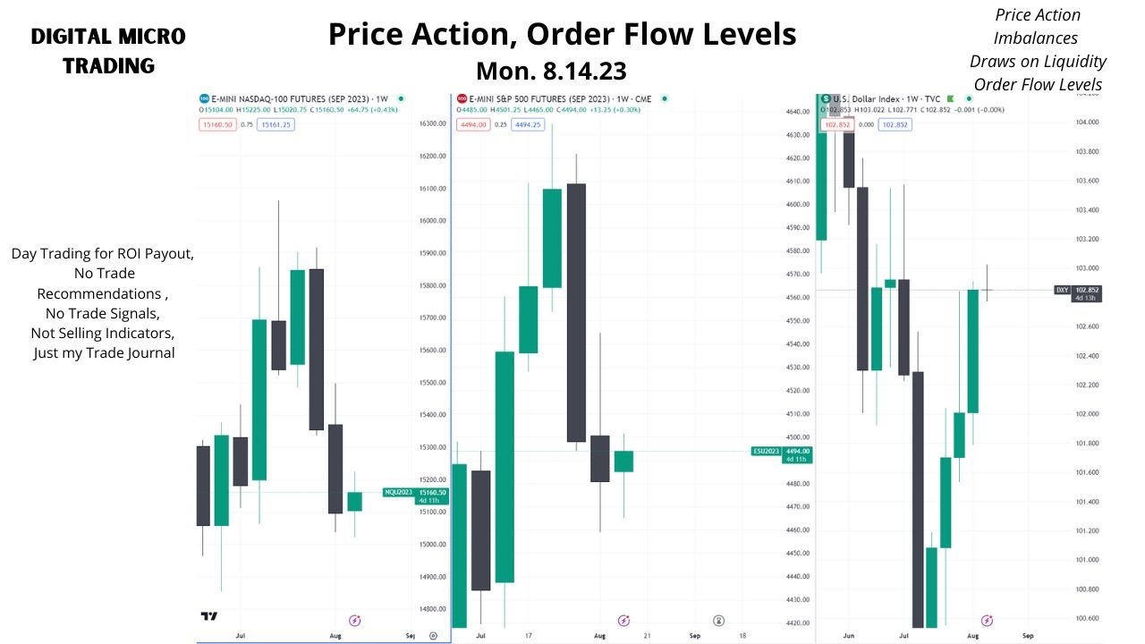 Price Action Order Flow Levels Mon. 8.14.23 - YouTube