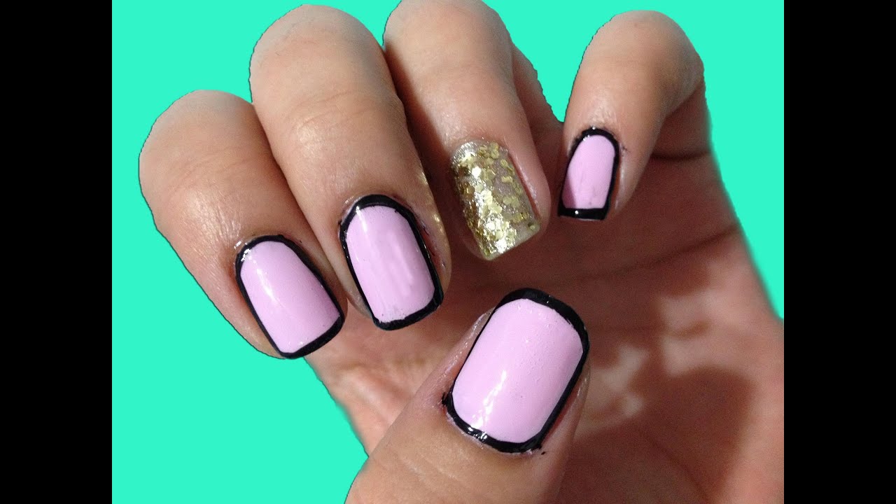 "Primadonna" Nails ♥ (Border Manicure) - YouTube