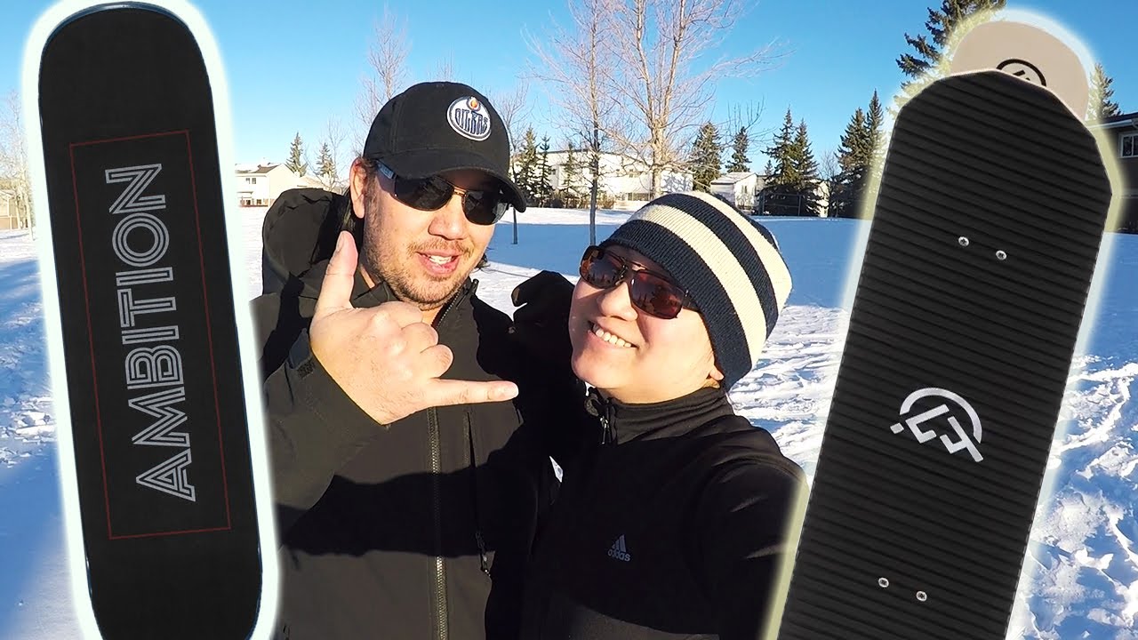 Riding a SINGLE vs. BI-DECK SNOWSKATE | Calgary Snowskating Session 4 ...