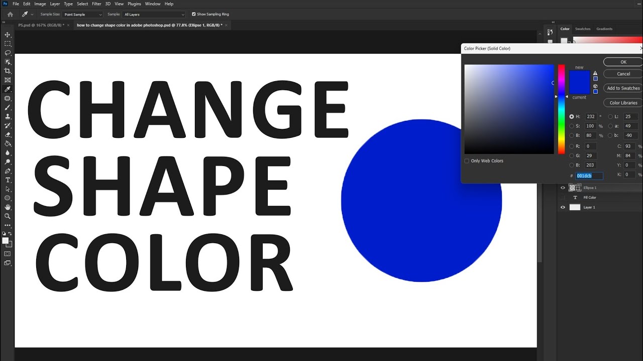How To Change Shape Color in Adobe Photoshop - 1 MINUTE - YouTube