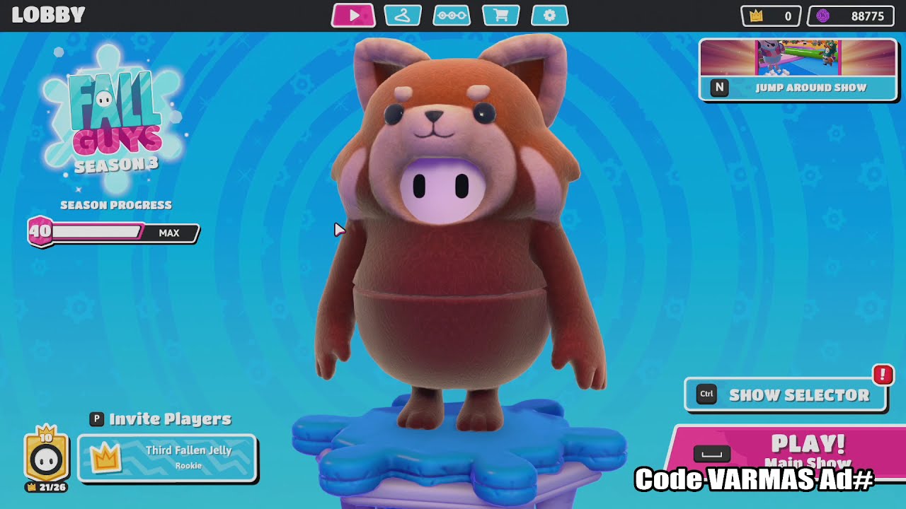 RED PANDA Costume in My Fall Guys Item Shop - YouTube