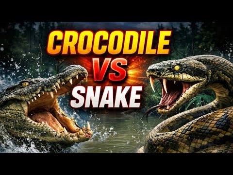 CROCODILE vs SNAKE/Animal Realm/ crocodiles and Snakes 4K video