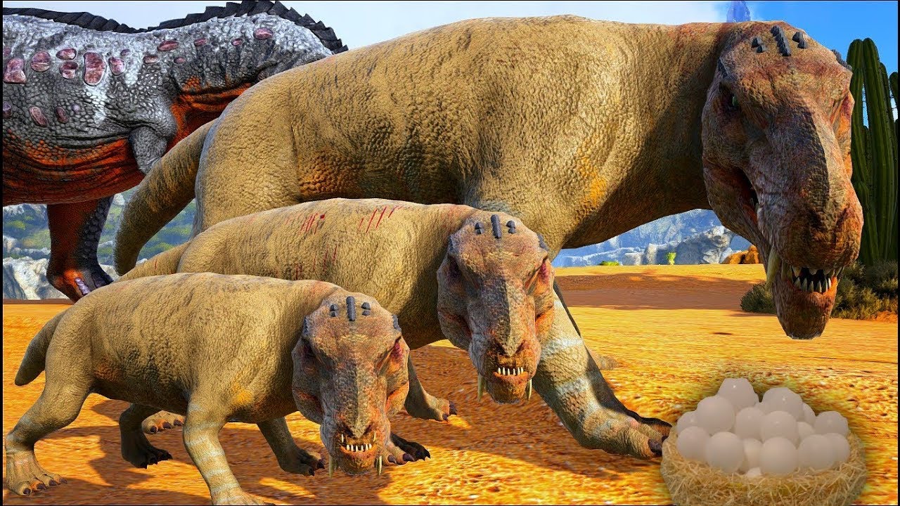 Familia Gorgossauro - Protegendo o Bebe 1 // Ark Survival Evolved - YouTube